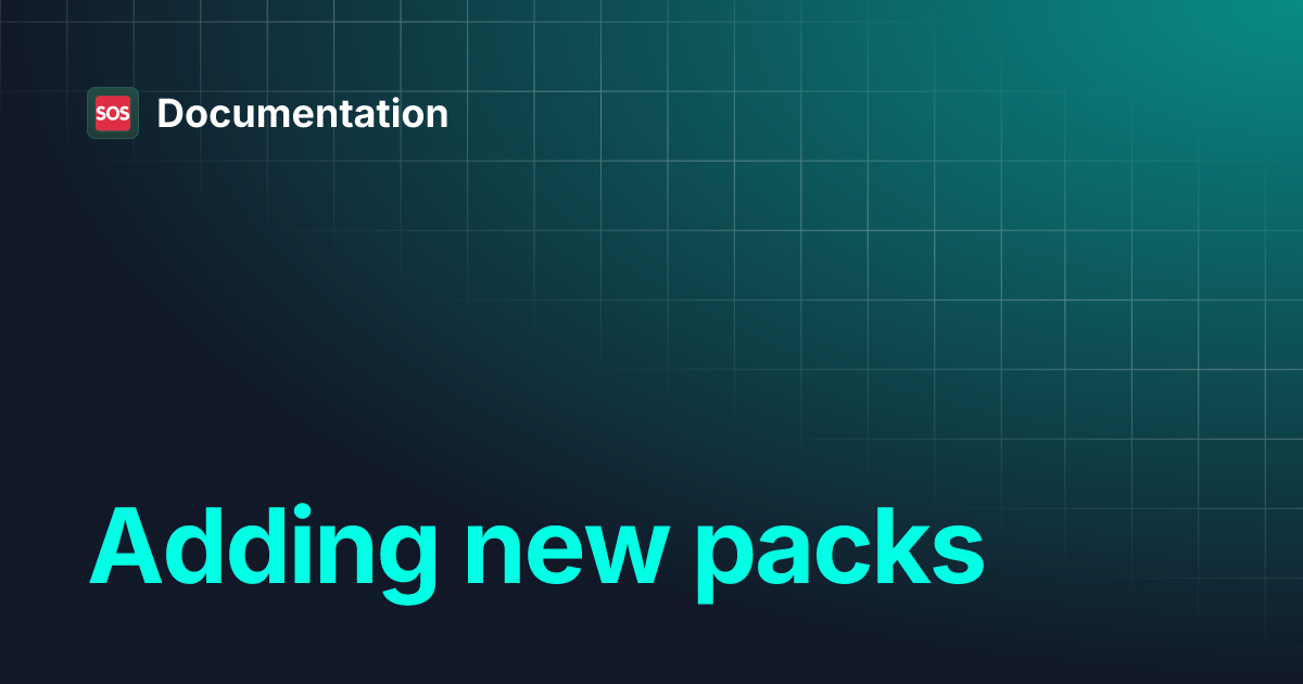 Adding new packs | Documentation